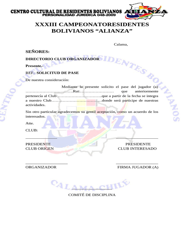 Formato Pase 2025 | PDF