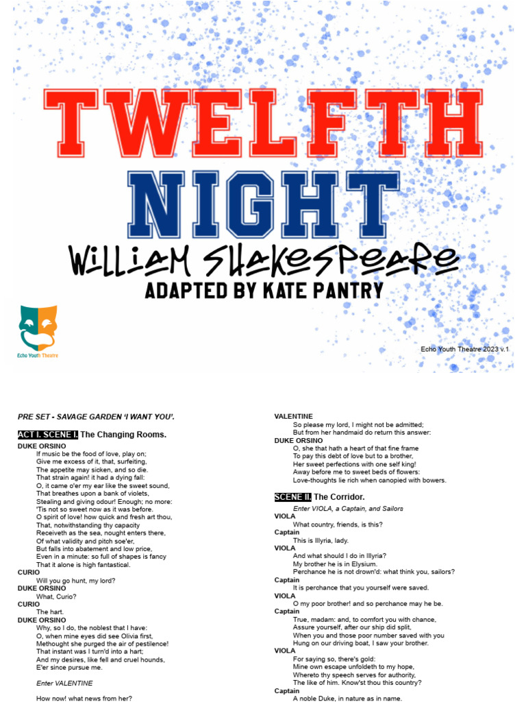 Adapted Twelfth Night Script | PDF