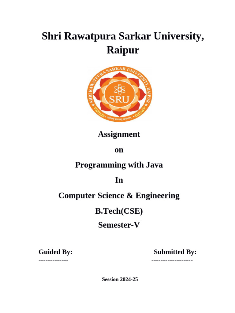 Assignment Front Page Format | PDF