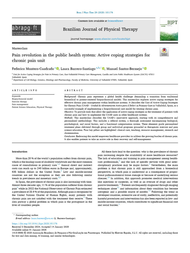 Pain Revolution in The Public Health System Active Coping Strategies ...