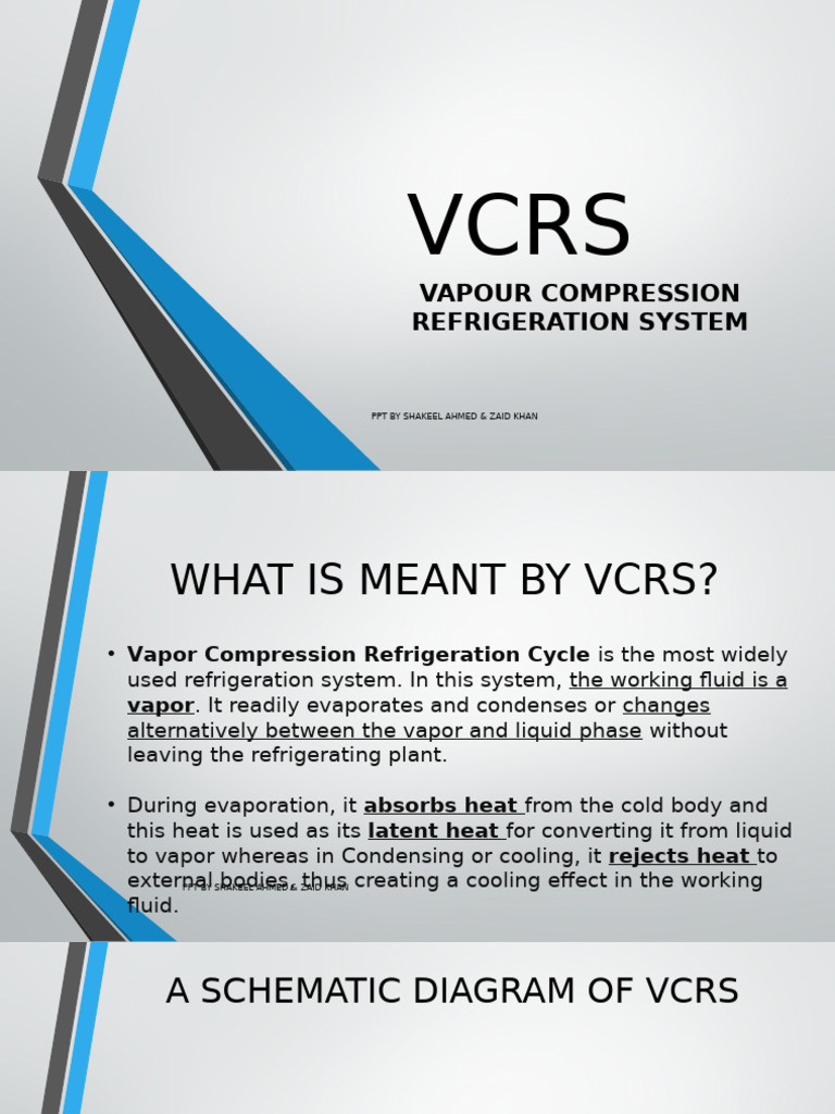VCRS PPT For Project | PDF | Engineering Thermodynamics | Industrial ...