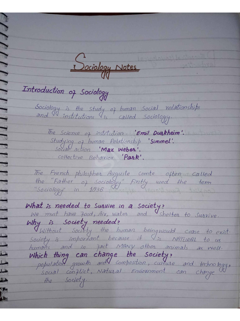 Sociology Notes | PDF