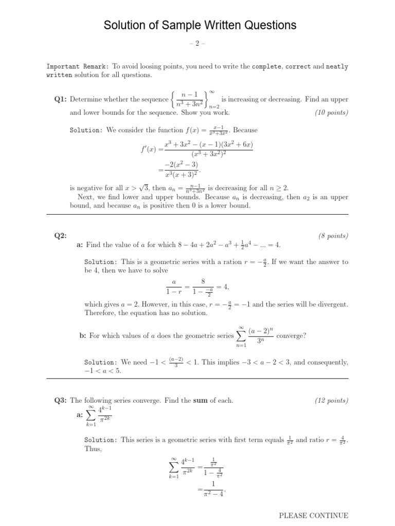 Sample Final A With Solutions | PDF | Mathematical Concepts | Mathematical Objects