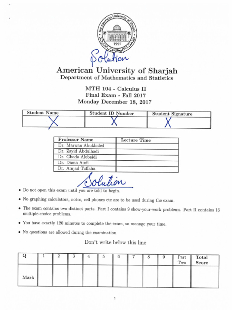 Sample Final C With Solutions | PDF