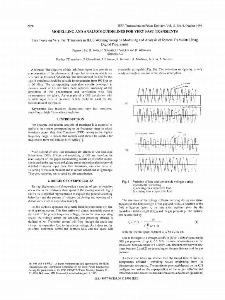 Modelling and Analysis Guidelines For Very Fast Transients | PDF | Capacitor | Electrical Network