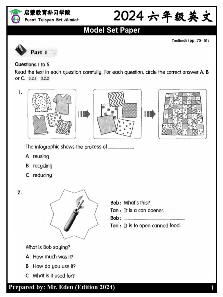 Y6 BI Model Set Paper October 2024 | PDF