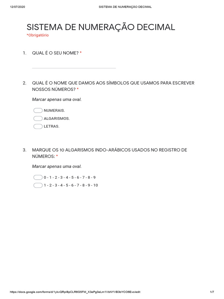 Atividades sobre Sistema Decimal | PDF | Decimal | Aritmética