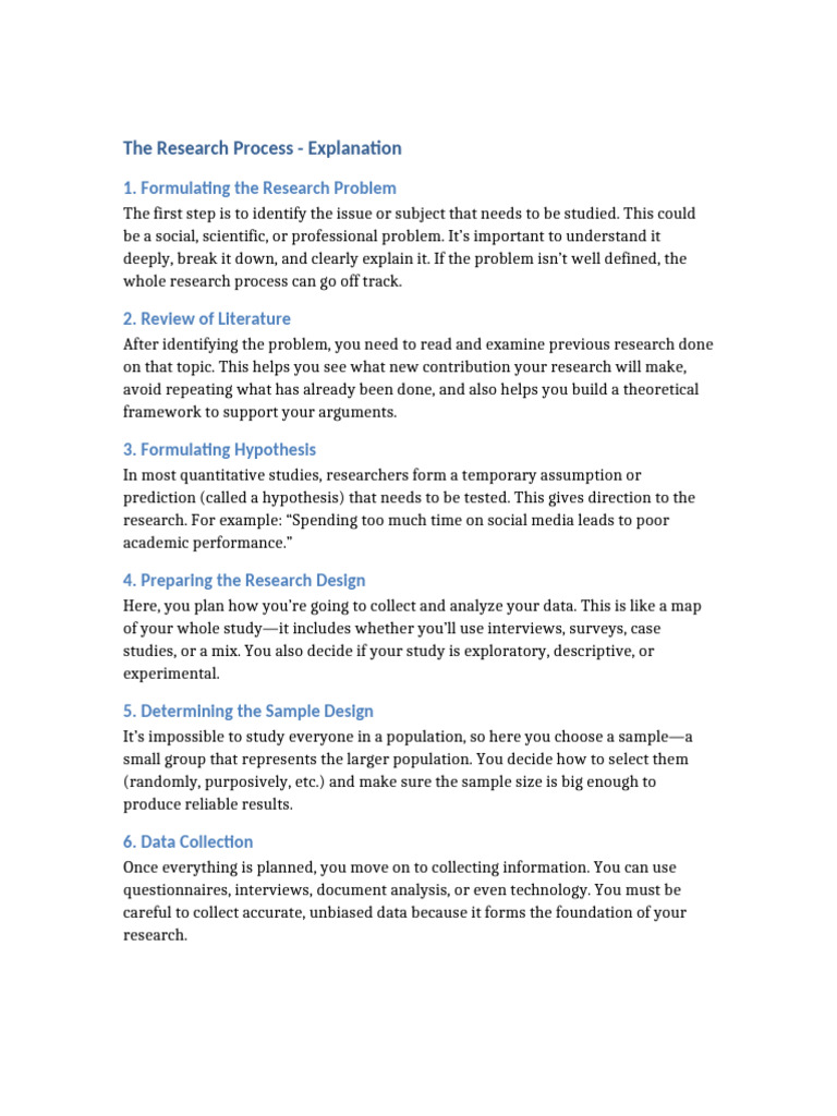 Research Process Explanation | PDF | Hypothesis | Quantitative Research