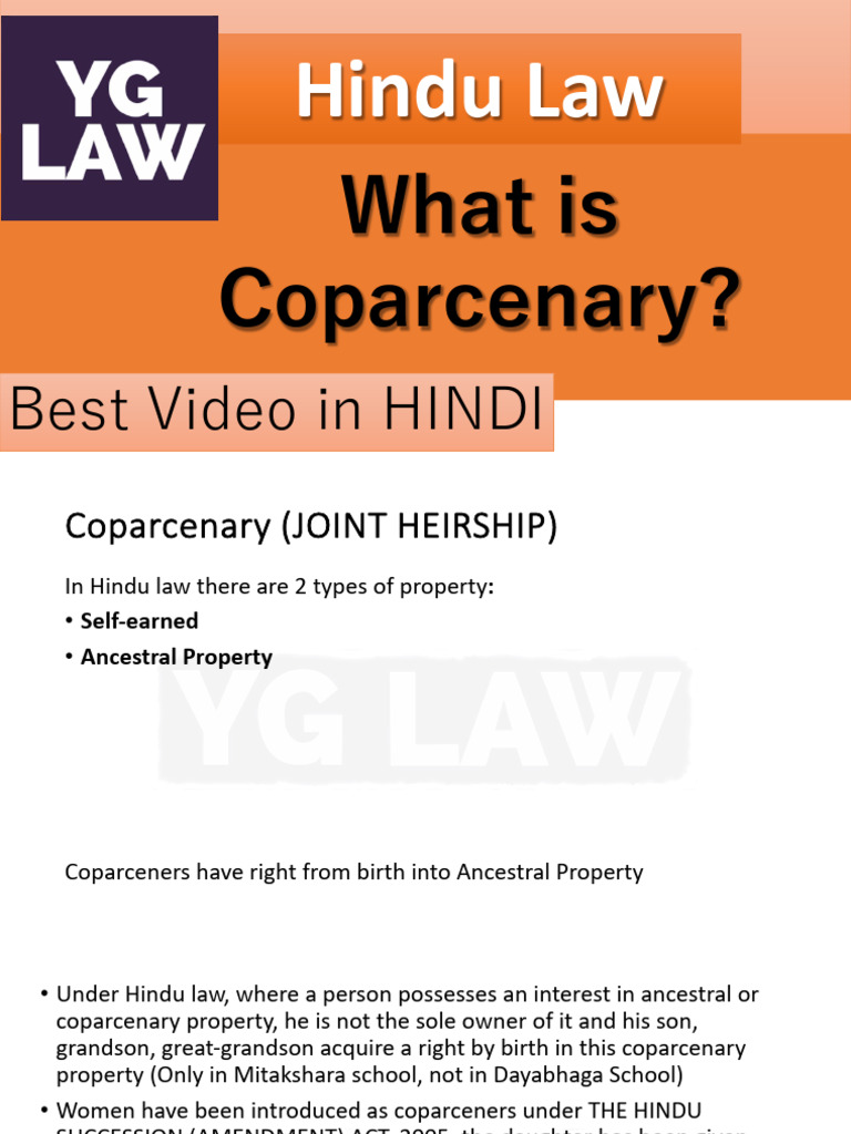 24 - Coparcenary - YG Law | PDF | Justice | Crime & Violence