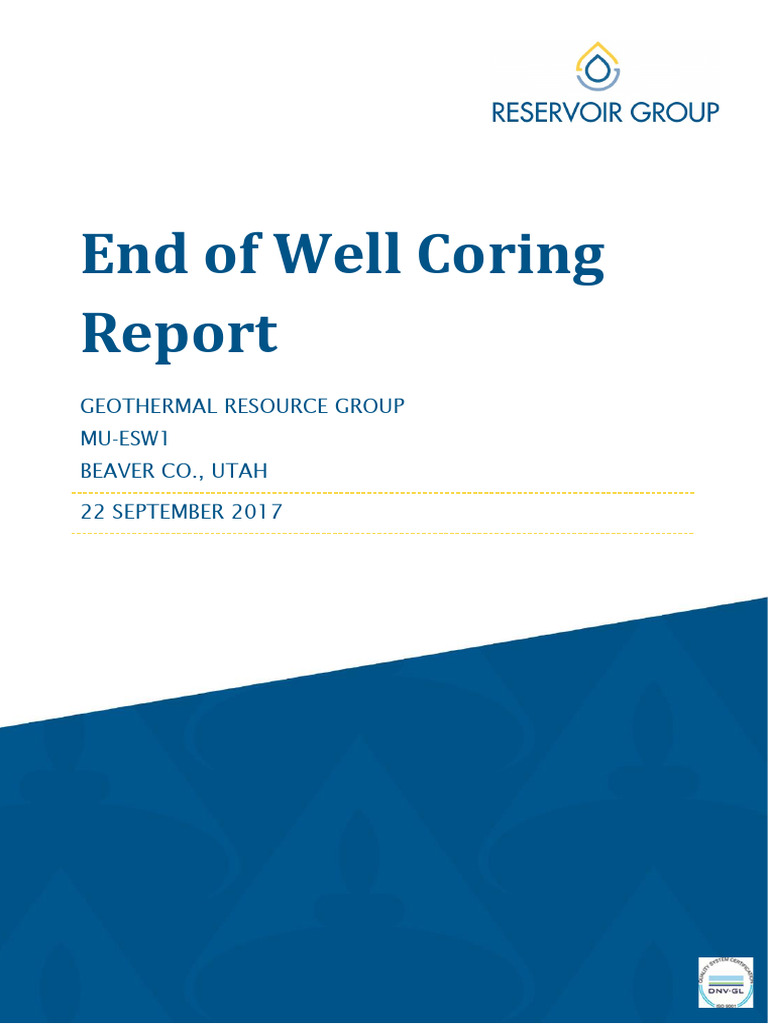 Coring Report | PDF | Fracture | Wear