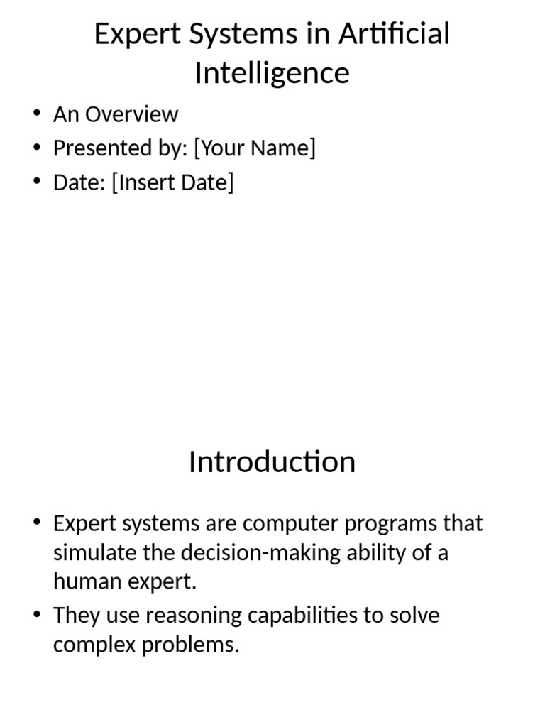 Expert System in AI Presentation | PDF