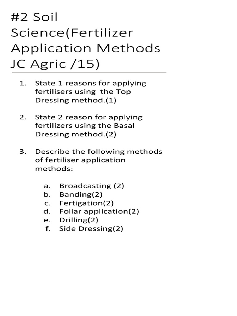 2 Soil Science (Fertilizer Application Methods) | PDF