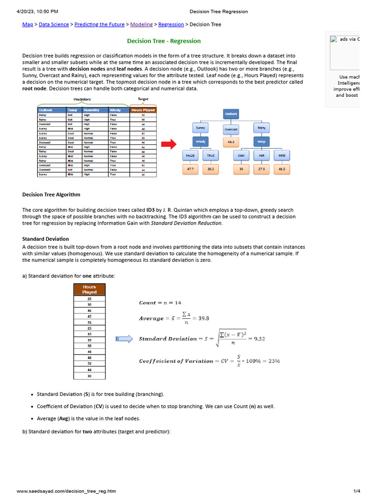 Decision Tree Regression Fully Explained by Example | PDF | Algorithms ...