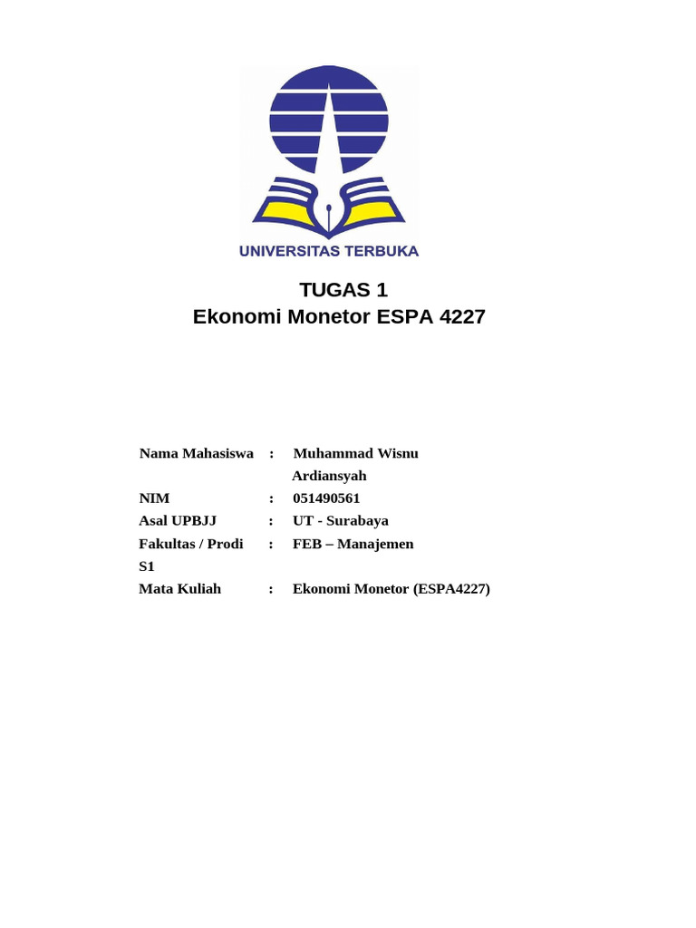 Tugas 1 Ekonomi Monetor | PDF