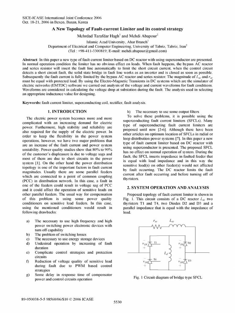 Superconducting Fault Current Limiter Design | PDF | Electrical Network ...