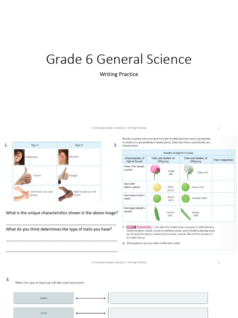 Grade 6 General Science - Writing Practice | PDF | Sexual Reproduction ...