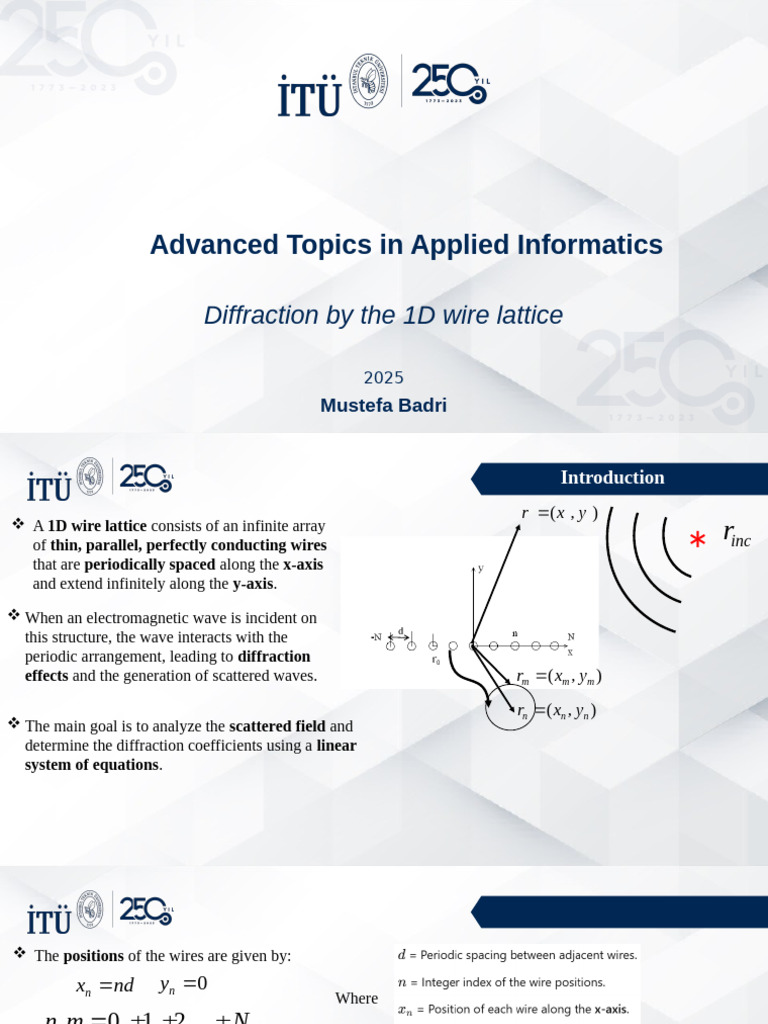 Diffraction by the 1D wire lattice | PDF | Matrix (Mathematics) | Field (Mathematics)