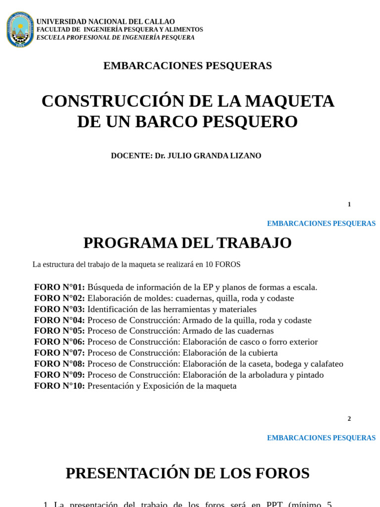 FORO N°01-EP Planos Del Barco | PDF | Embarcación