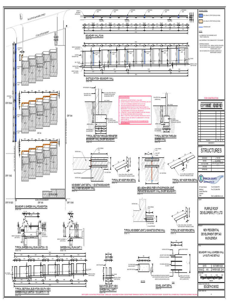 Boundary & Garden Wall Plans for ERF 543 | PDF