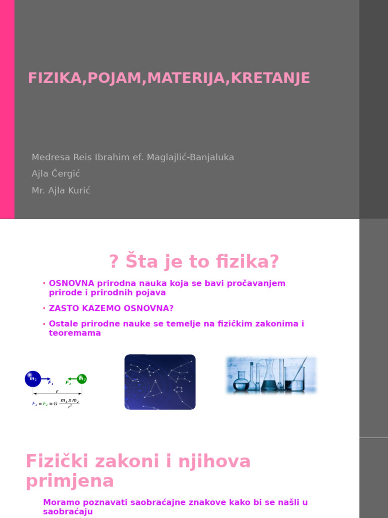 Fizika, Pojam, Materija, Kretanje | PDF