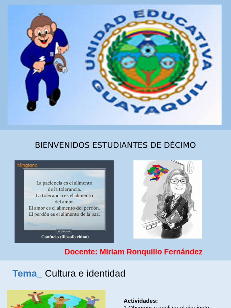 Unidad 4 Tema 1 Cultura e Identidad 10mo | PDF | Educación en artes ...