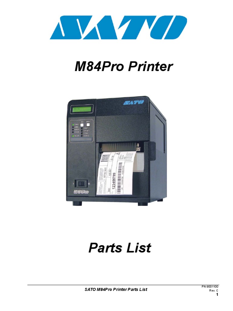 SATO M84Pro Printer Parts List | PDF | Washer (Hardware) | Screw
