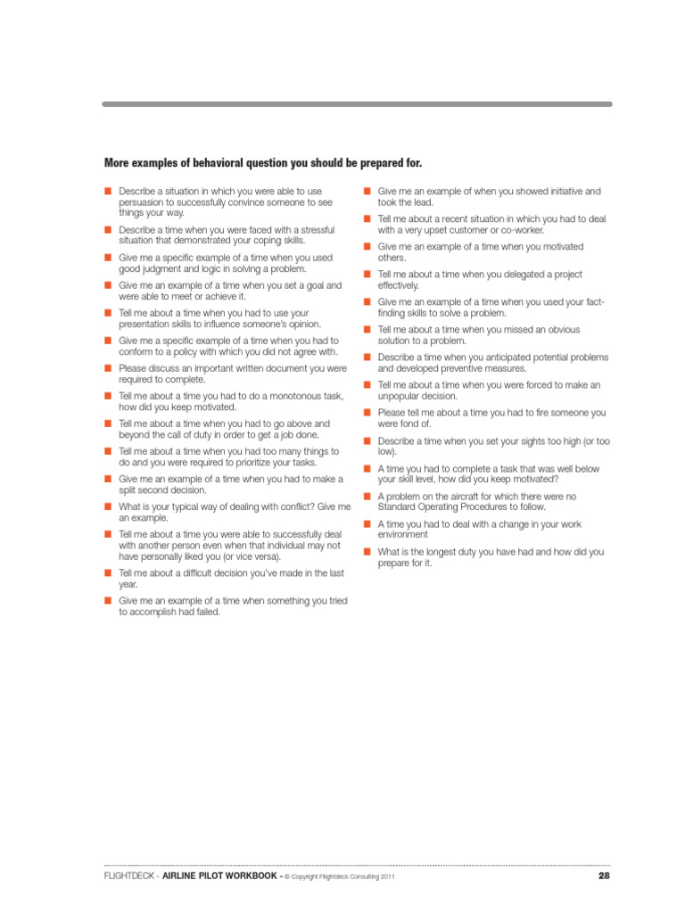 Behavioral Based Questions | PDF | Cognitive Science | Behavioural Sciences