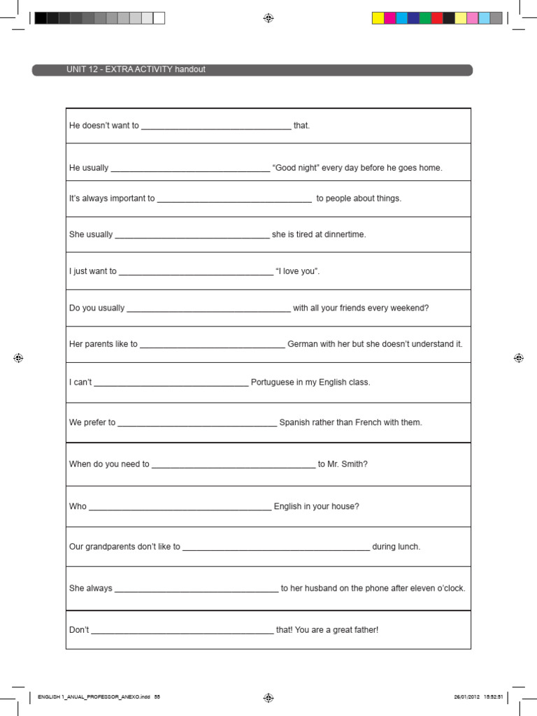 UNIT 12 - EXTRA ACTIVITY Handout | PDF