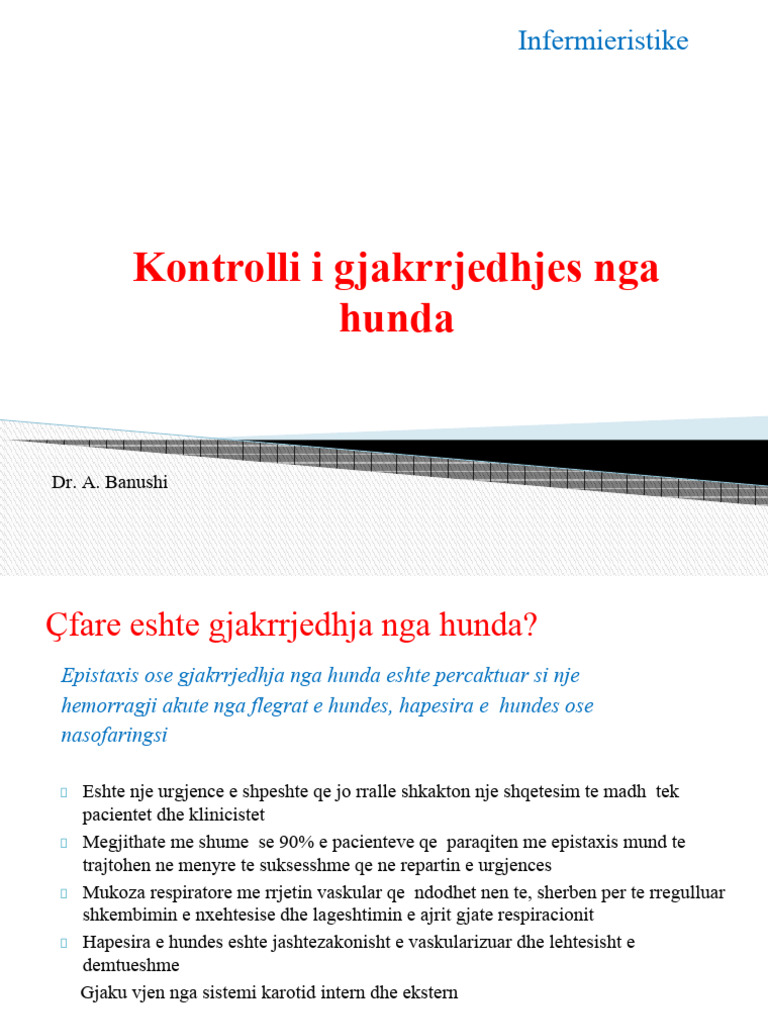 Infermieristike - Kontrolli I Gjakrrjedhjes Nga Hunda | PDF