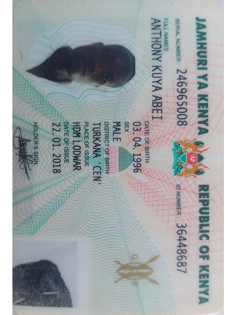 Anthony Kuya ID Card | PDF