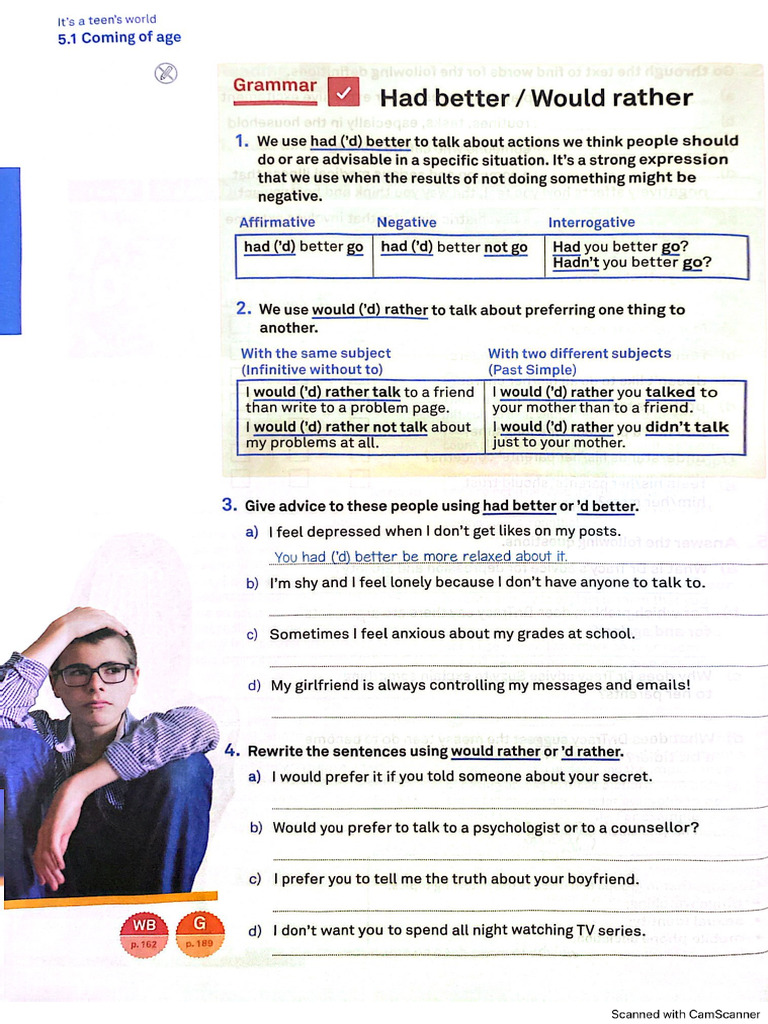 Had better, Would Rather, Reciprocal pronouns, Adeverbs of manner Worksheets | PDF