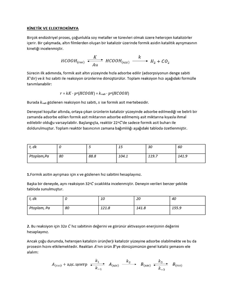 Kinetik Ve Elektrokimya | PDF