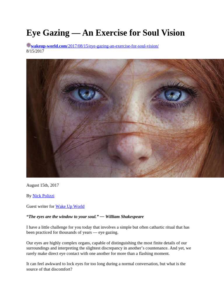 Eye Gazing Exercise - Docx - Nancy Gill | PDF | Spirituality