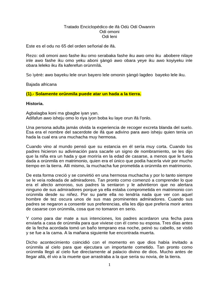 (B) - Tratado Enciclopédico de Ifá Odù Odí Owanrin | PDF | Pollo