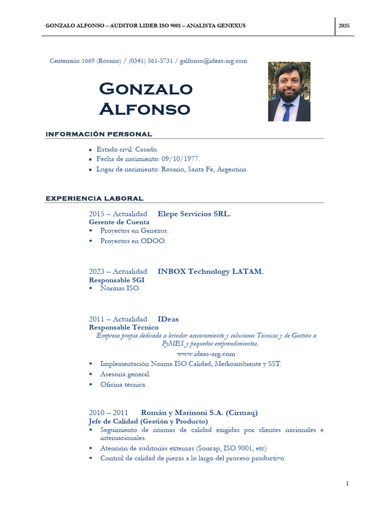 CV Gonzalo Alfonso 2025 | PDF | Business | Informática