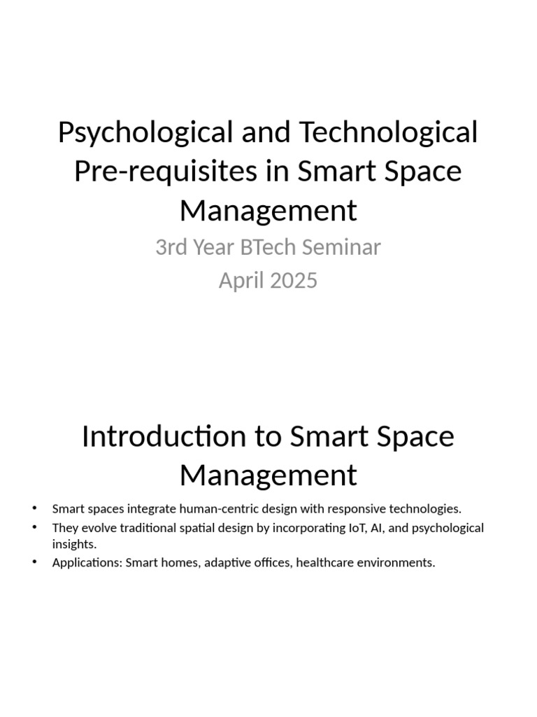 Smart Space Management: Psychology & Tech Insights | PDF | Internet Of ...