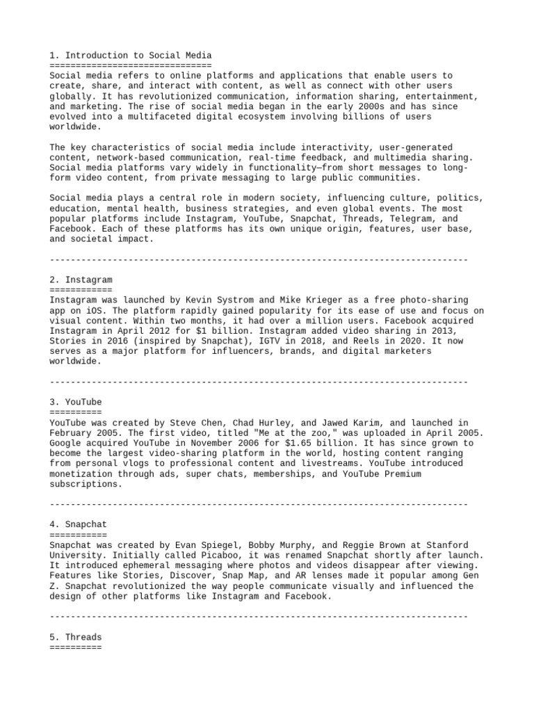 Social Media Research Project Text | PDF | Snapchat | Popular Culture ...
