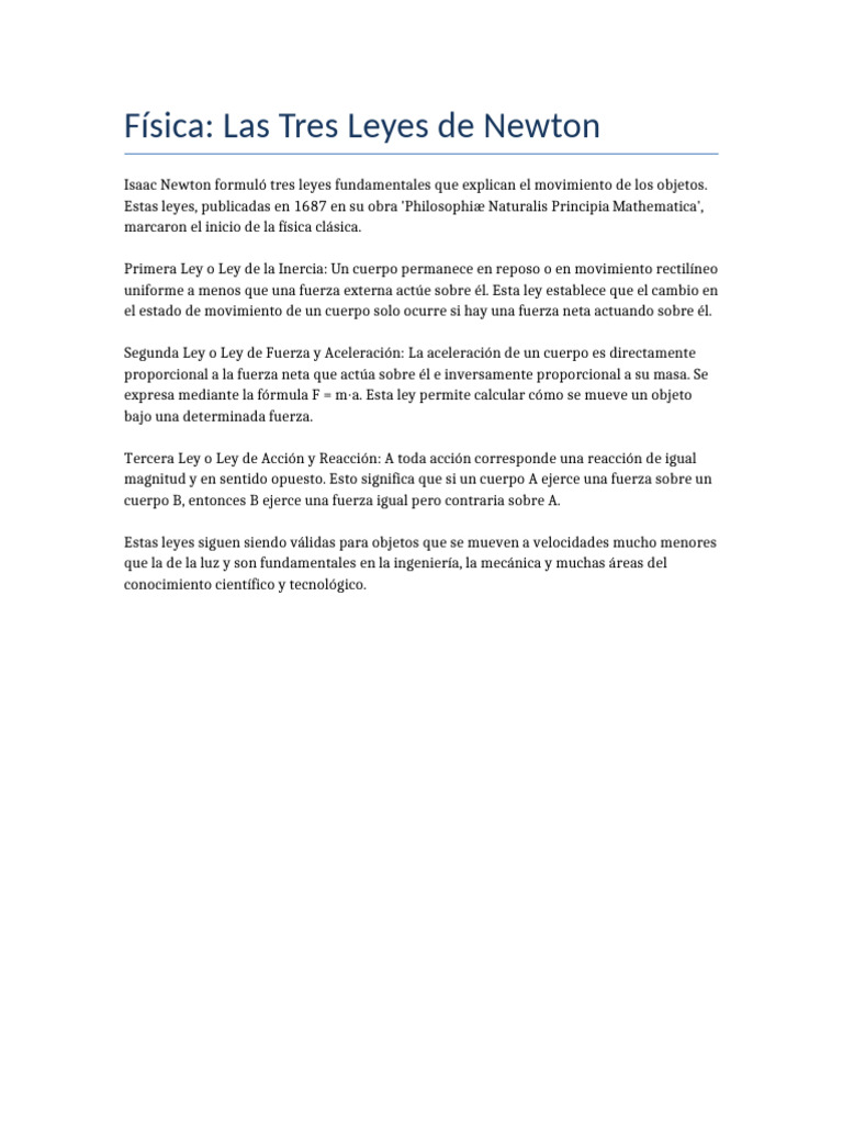 Fisica Leyes Newton | PDF