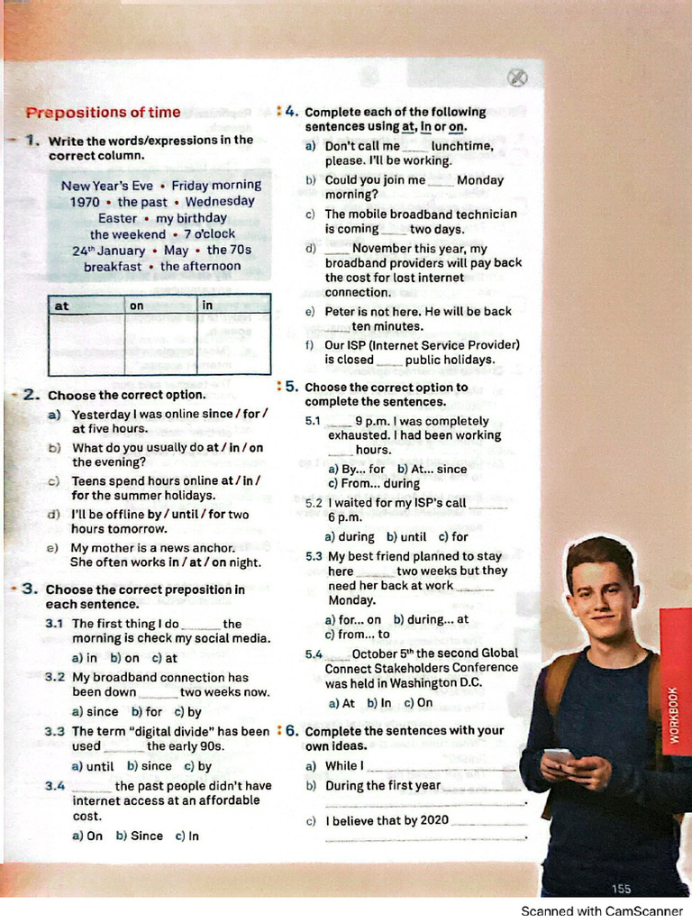 Prepositions of Time Worksheet | PDF