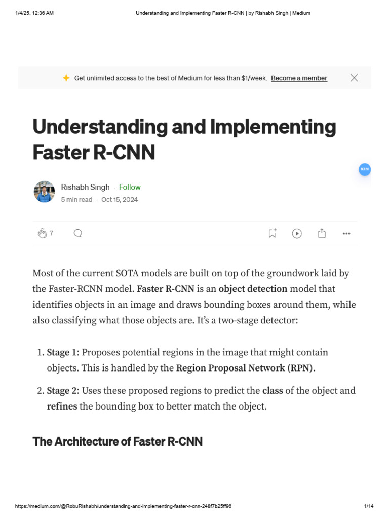 Understanding and Implementing Faster R-CNN - by Rishabh Singh - Medium | PDF | Statistical ...
