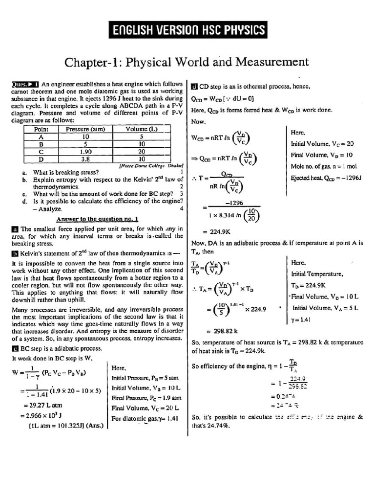 HSC EV Physics 1st Paper CQ | PDF