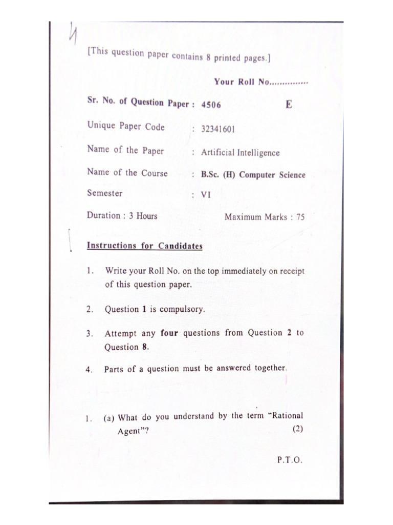 This Question Paper Contains 8 Printed Pages. | PDF