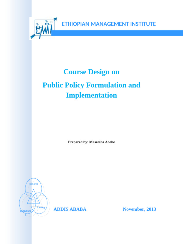 Public Policy Course Design, Revised by Masresha-3 | PDF | Policy | Evaluation