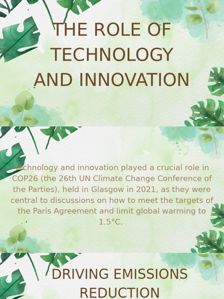 The Role of Technology and Innovation | PDF