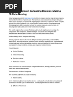 Guide For Reflection Using Tanner's Clinical Judgment Model | PDF ...