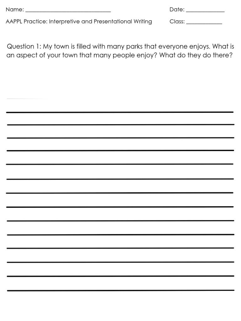 AAPPL Writing Practice Questions | PDF