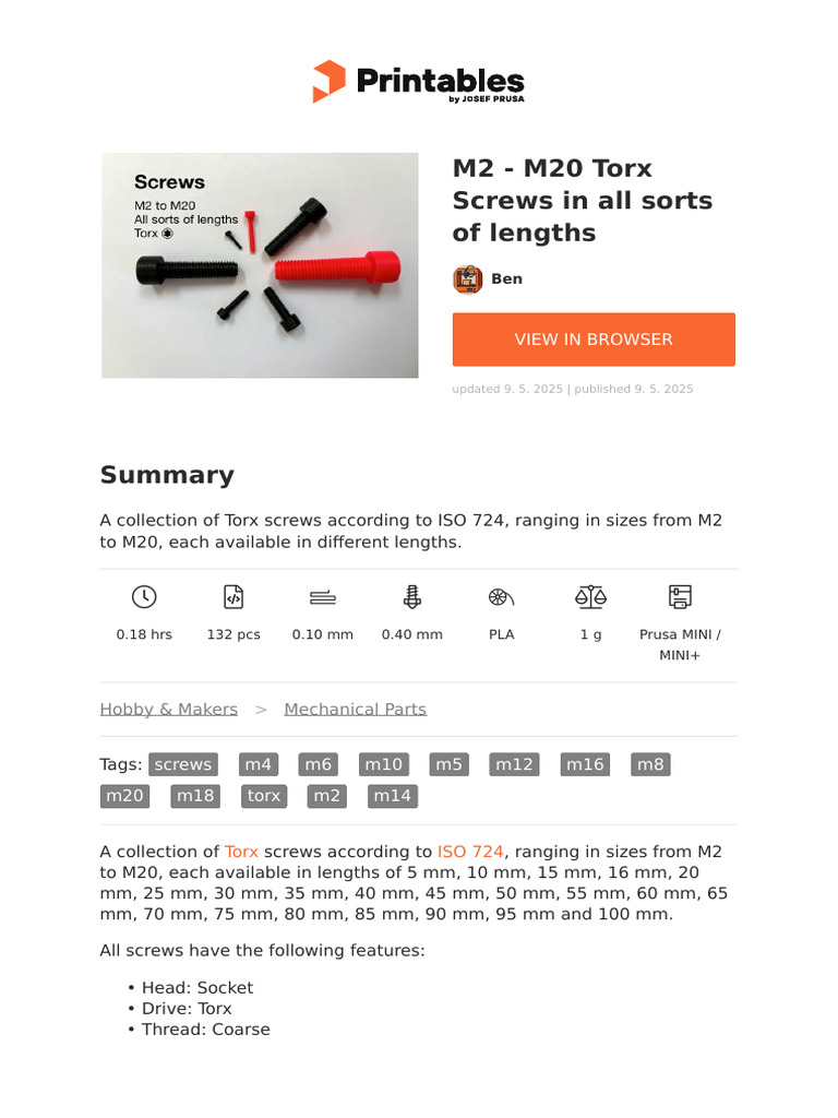 m2 m20 Torx Screws in All Sorts of Lengths | PDF | Screw | Mechanical ...