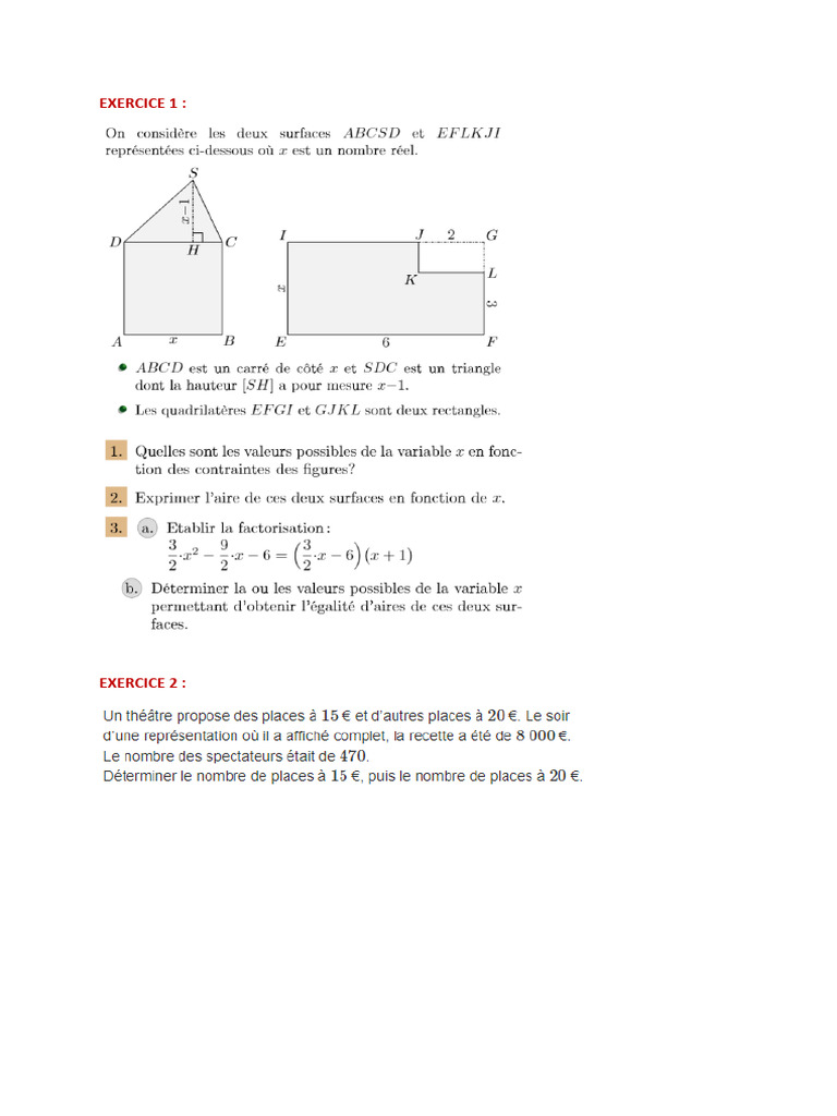 Exos Pbs Équations JDA Ilich 2021 | PDF