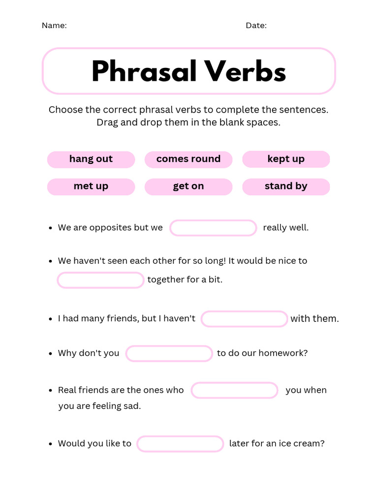 Worksheet Phrasal Verbs 2 | PDF