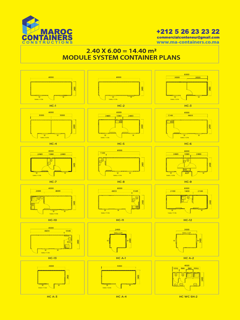 MCC - 2.40x6.00 Ve 3.00x7.00 Containers | PDF